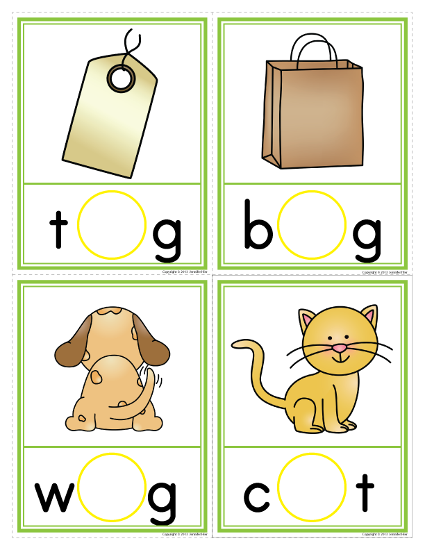 CVC Medial Sounds Clip Cards – Early Learning Ideas