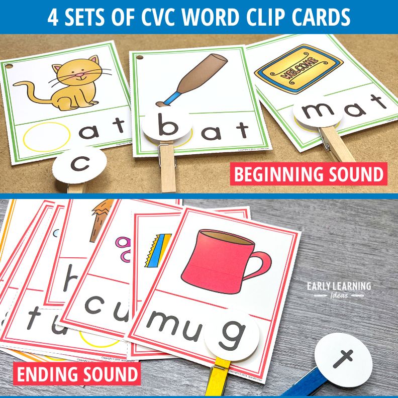 CVC Word Family Clip Card Bundle – Early Learning Ideas