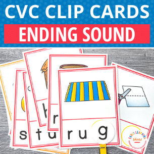CVC Ending Sound Clip Cards – Early Learning Ideas
