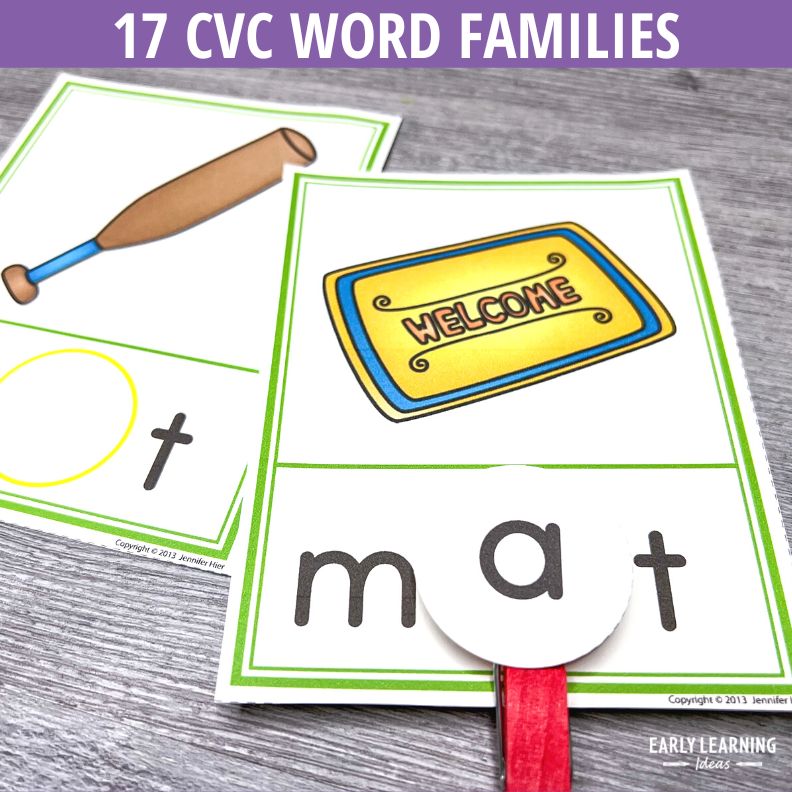 CVC Medial Sounds Clip Cards – Early Learning Ideas