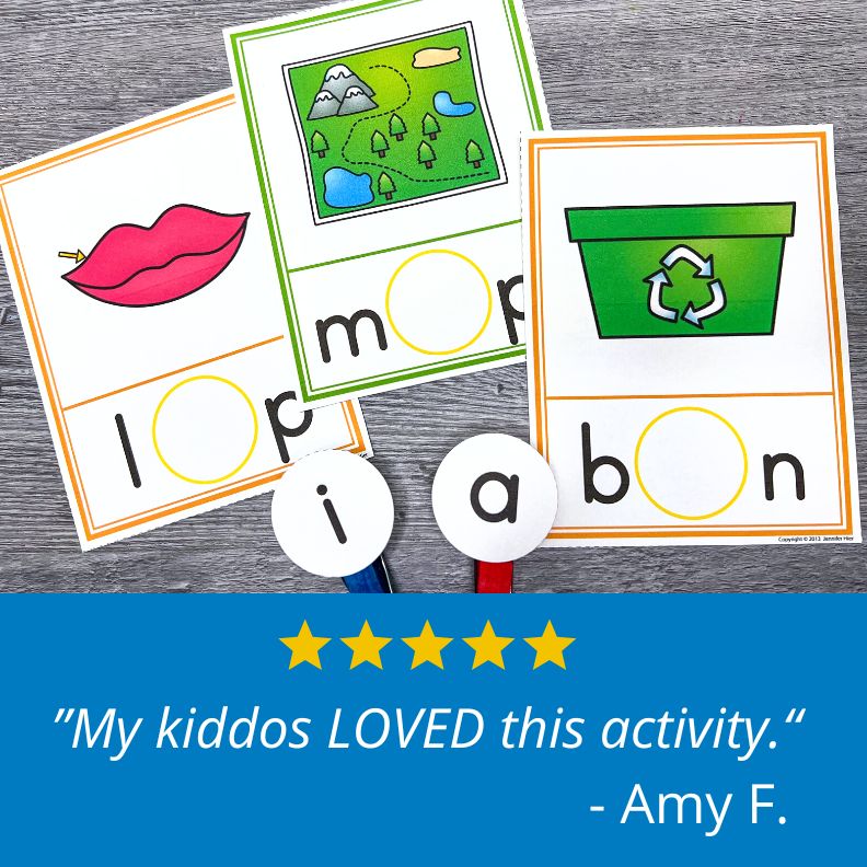 CVC Medial Sounds Clip Cards – Early Learning Ideas