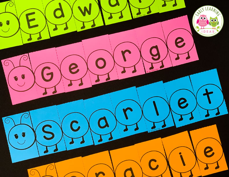Caterpillar Name Puzzles – Early Learning Ideas