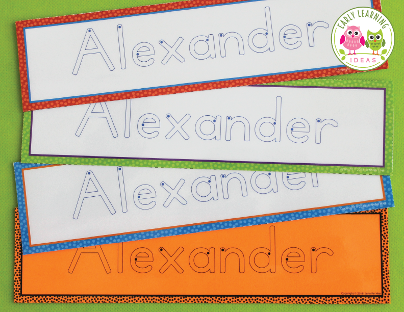Editable Name Tracing Cards – Early Learning Ideas