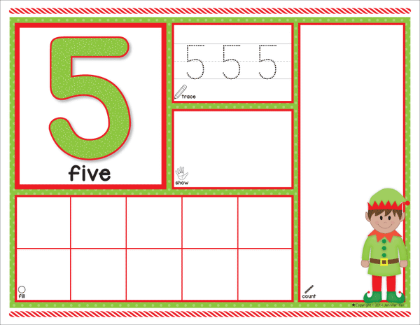 Christmas Elf 1-20 Math Activity Mats – Early Learning Ideas