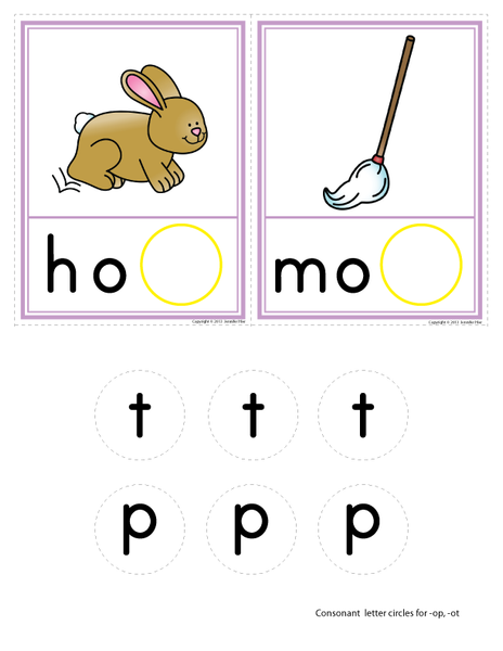 CVC Ending Sound Clip Cards – Early Learning Ideas