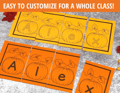 Editable Name Practice Puzzles - Pumpkin Patch Name Puzzles – Early ...