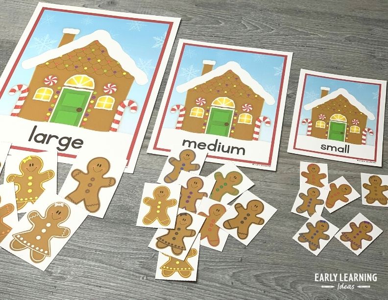 Gingerbread Color & Size Sorting Activity – Early Learning Ideas