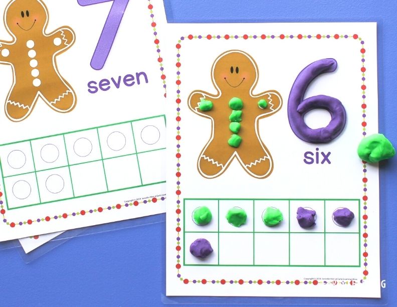 Gingerbread Math & Playdough Mats – Early Learning Ideas