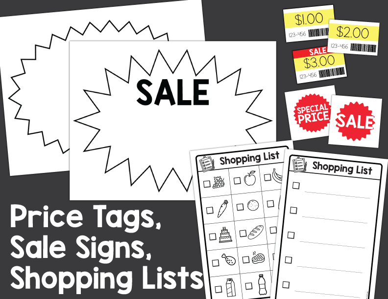 Grocery Store Dramatic Play Printables – Early Learning Ideas