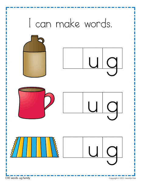CVC Beginning Sound Make a Word Worksheets – Early Learning Ideas