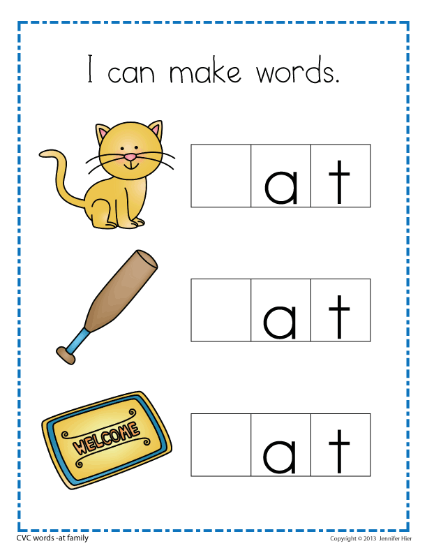 CVC Beginning Sound Make a Word Worksheets – Early Learning Ideas