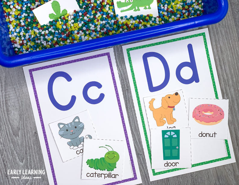 Letter and Beginning Sound Sorting Activity – Early Learning Ideas