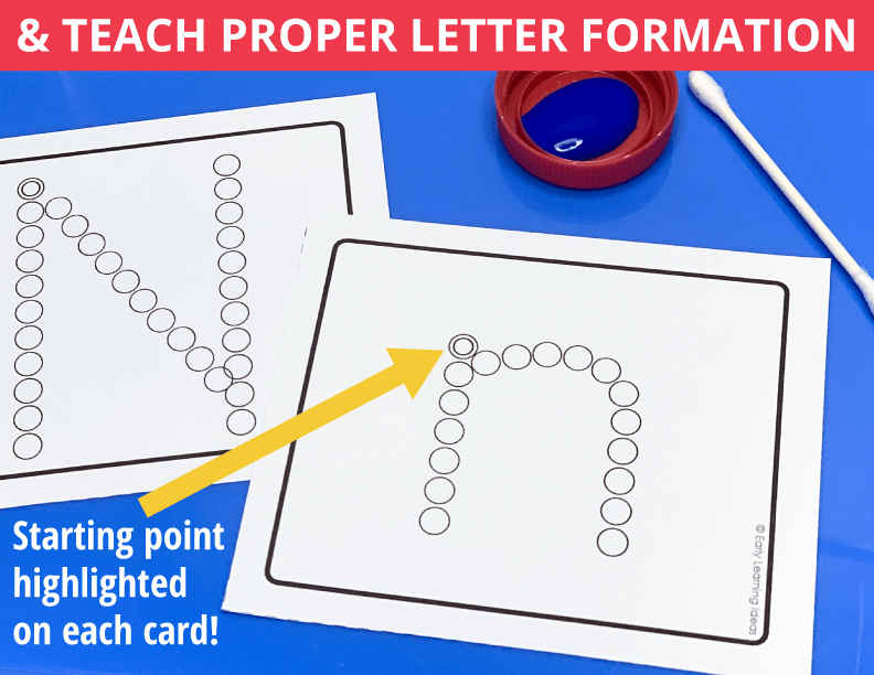 Cotton Swab Letter Cards – Early Learning Ideas