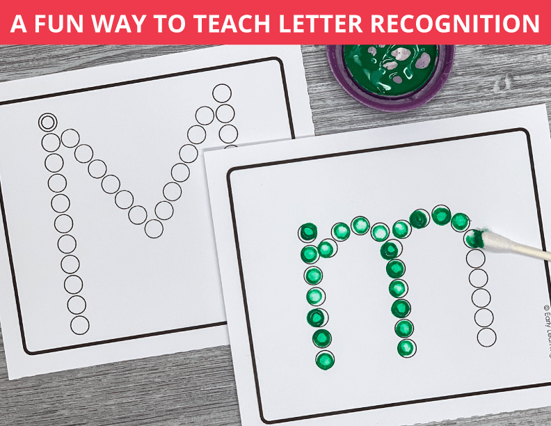 Cotton Swab Letter Cards – Early Learning Ideas
