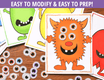 Monster Color Matching & Counting Activity – Early Learning Ideas