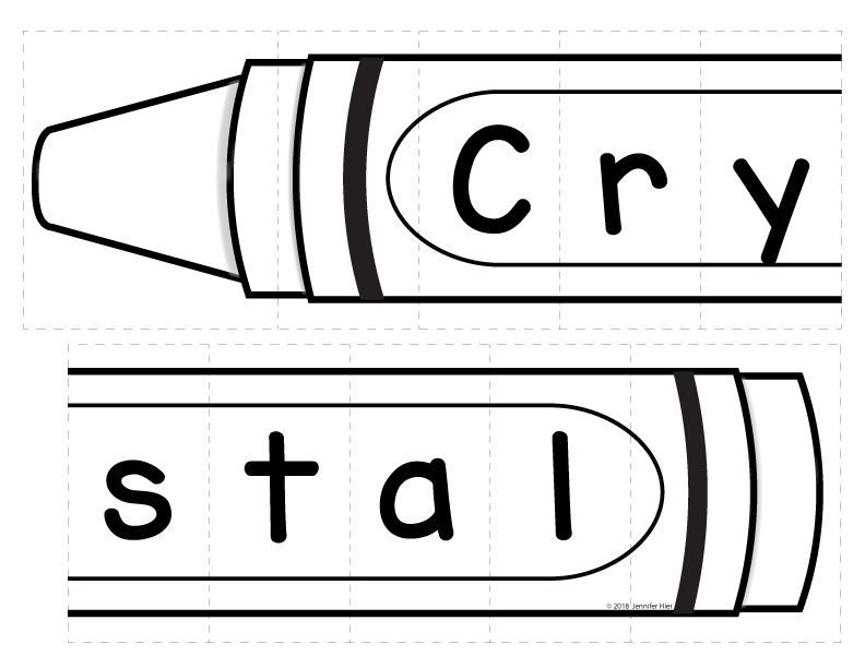 Editable Name Practice Puzzles - Crayon Name Puzzles – Early Learning Ideas