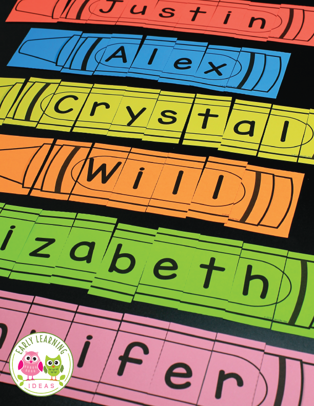Editable Name Practice Puzzles - Crayon Name Puzzles – Early Learning Ideas