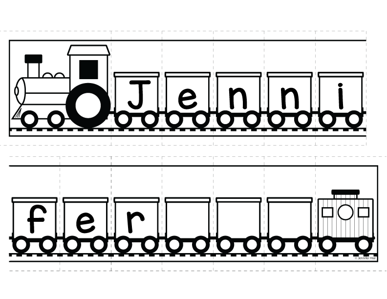 Editable Name Practice Puzzles - Train Name Puzzles – Early Learning Ideas