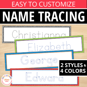 Editable Name Tracing Cards – Early Learning Ideas