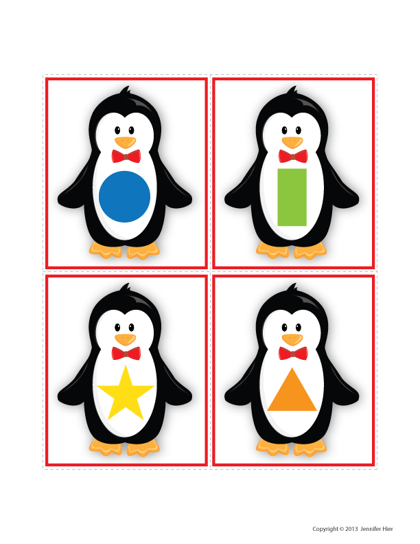 Penguin Shape Sorting Activity – Early Learning Ideas