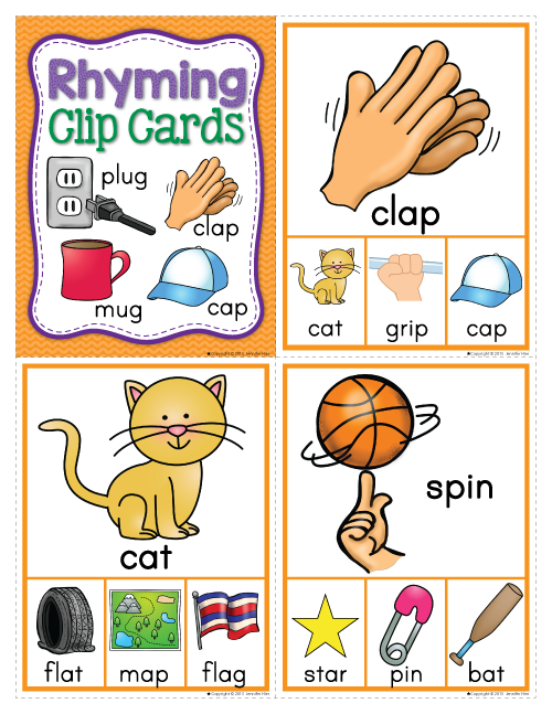 Rhyming Clip Cards – Early Learning Ideas