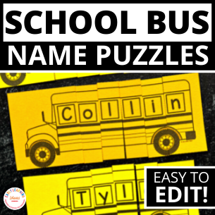 Editable Name Practice Puzzles - School Bus Puzzles – Early Learning Ideas
