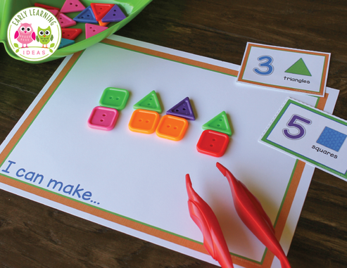 Count & Create Shapes Maker Mat Activities – Early Learning Ideas