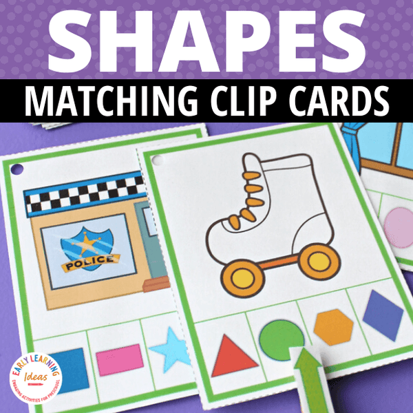 Shape Matching Clip Cards – Early Learning Ideas