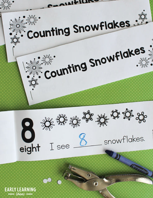 Snowflake Counting 1-10 Interactive Hole Punch Counting Books – Early ...