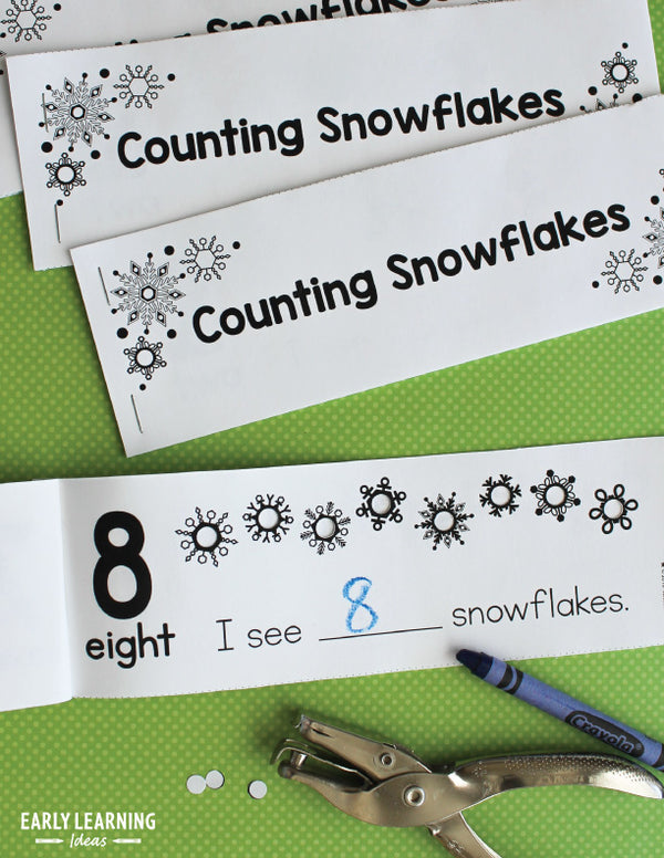 Snowflake Counting 1-10 Interactive Hole Punch Counting Books – Early ...
