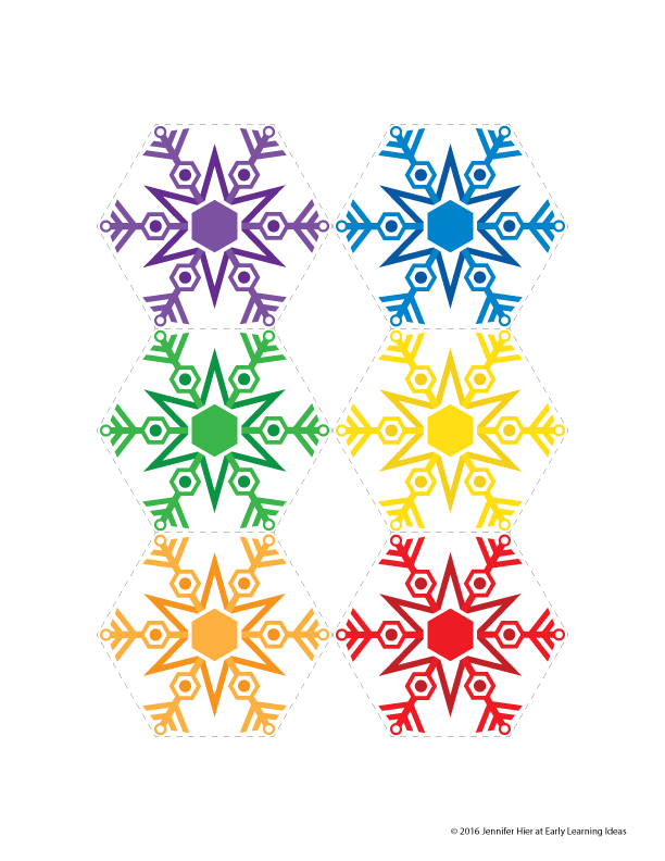 Snowflake Color Sorting Activity – Early Learning Ideas