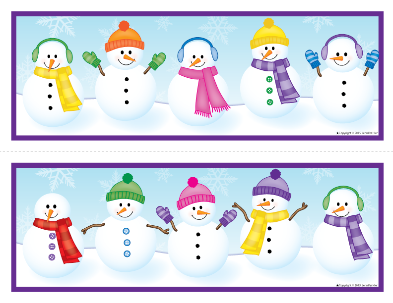 Snowman Matching Game – Early Learning Ideas