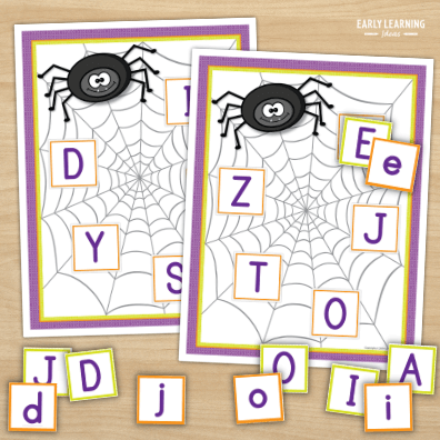 Spider Alphabet Matching Activity – Early Learning Ideas