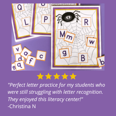 Spider Alphabet Matching Activity – Early Learning Ideas