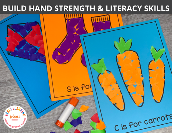 Paper Tearing Alphabet Fine Motor Activity – Early Learning Ideas