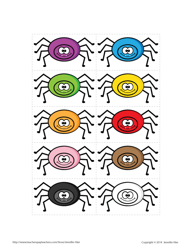Spider Color & Size Sorting Activities – Early Learning Ideas