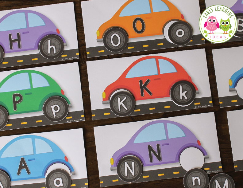 Car Alphabet Matching Activity – Early Learning Ideas