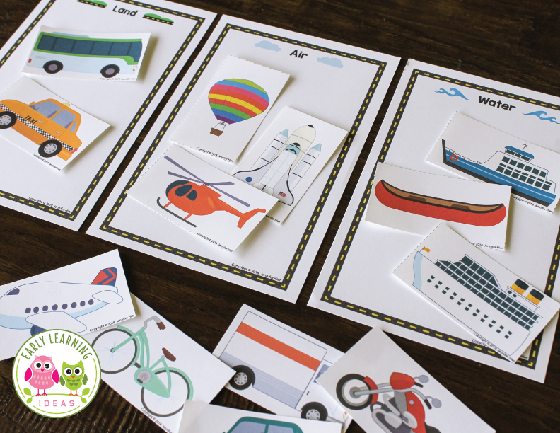 Transportation Sorting Activities – Early Learning Ideas