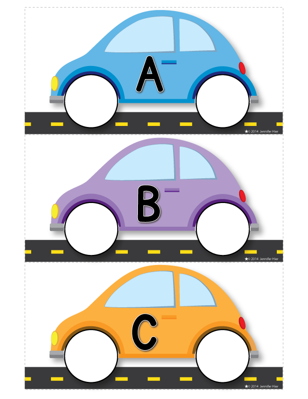 Car Alphabet Matching Activity – Early Learning Ideas