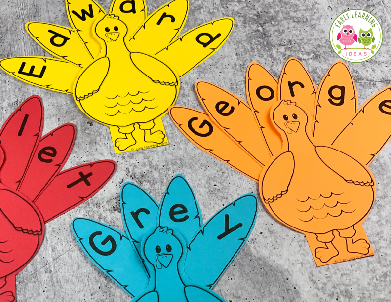 Editable Name Practice Puzzles - Thanksgiving Turkey Name Puzzles ...