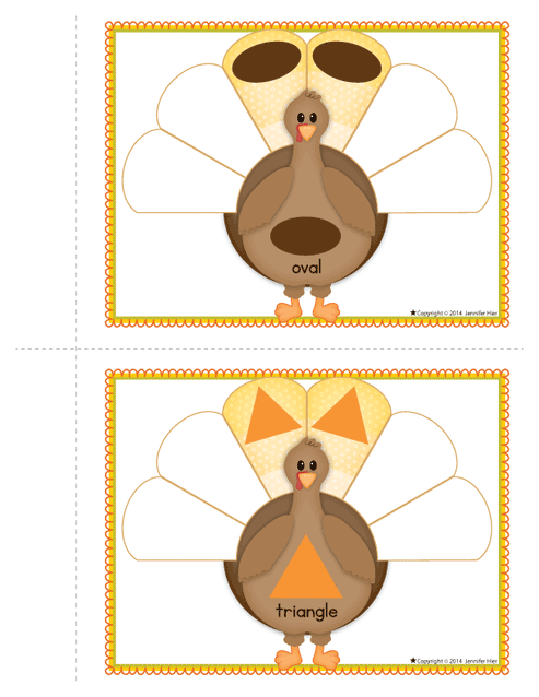 Thanksgiving Turkey 2D Shape Matching Activity for Preschool – Early ...
