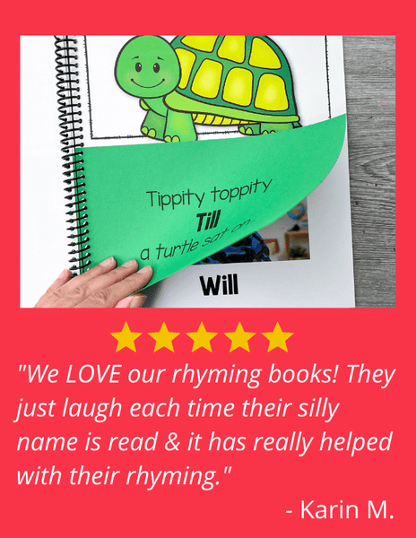 Turtle Rhyming Editable Name Book – Early Learning Ideas