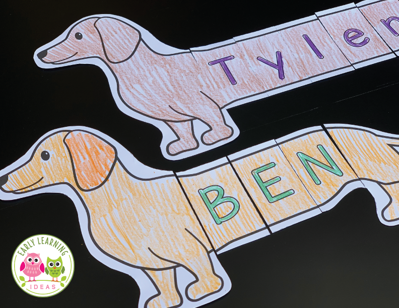 Editable Name Practice Puzzles - Dog Theme – Early Learning Ideas