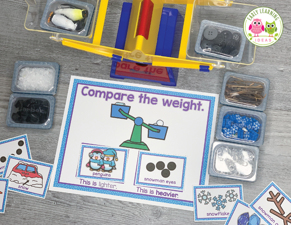 Comparing Weights: Winter & Valentines Day Edition – Early Learning Ideas